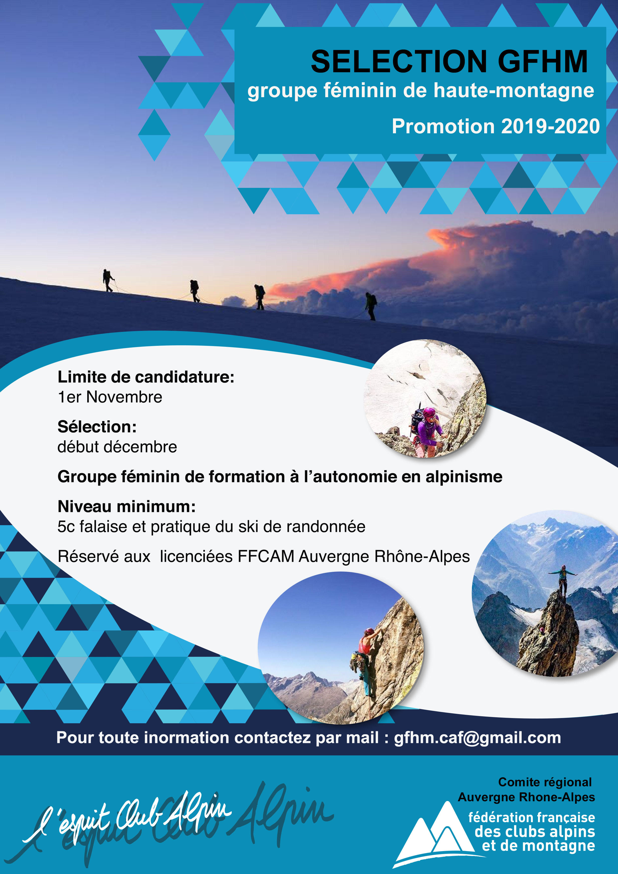 Sélection GFHM 2019-2020 – Groupe Féminin de Haute Montagne
